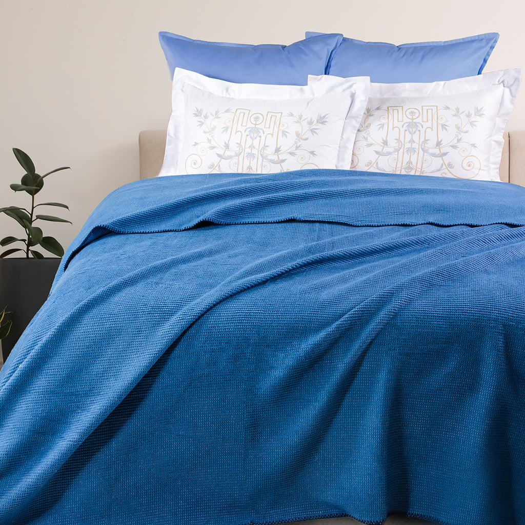 Κουβέρτα Υπέρδιπλη Summer 100% Cotton 220x240 Blue – Anemos