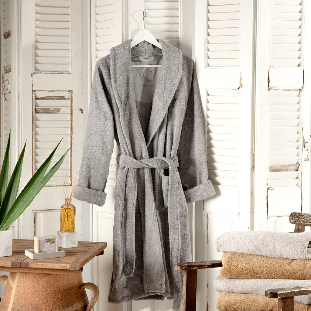 Μπουρνούζι Levantes με Γιακά Light Grey – Anemos